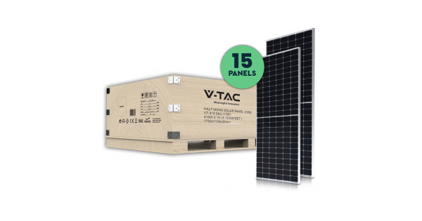 SET Solar Panel Slim Mono 410W 15 τεμαχίων 6.15kW V-TAC - PriveHair